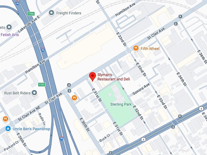 16. slyman's restaurant and deli map