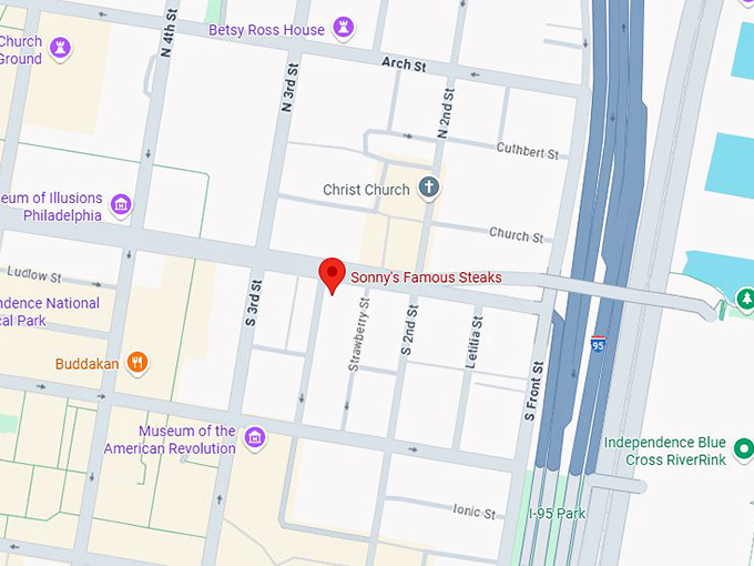 16. sonny’s cheesesteaks map