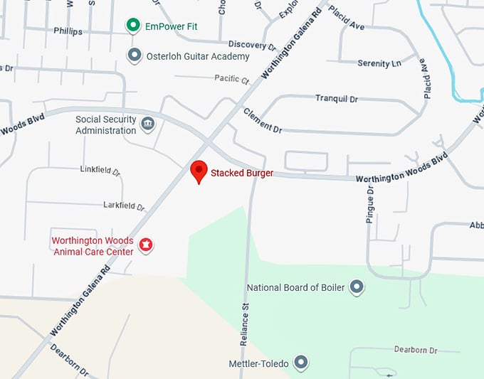 16. stacked burger co map