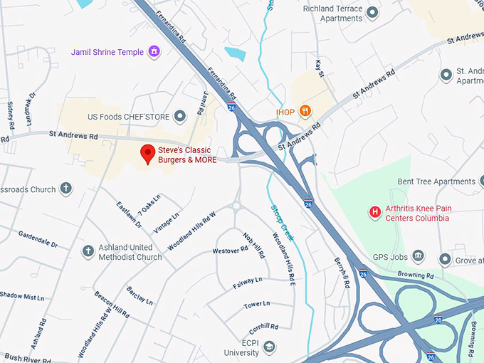 16. steve's classic burgers map