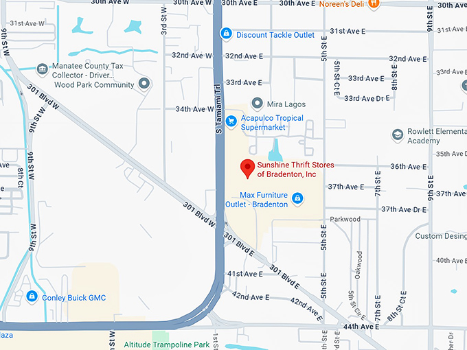 16. sunshine thrift stores of bradenton, inc. map