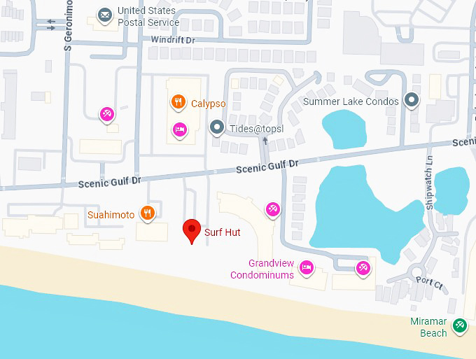 16. surf hut map