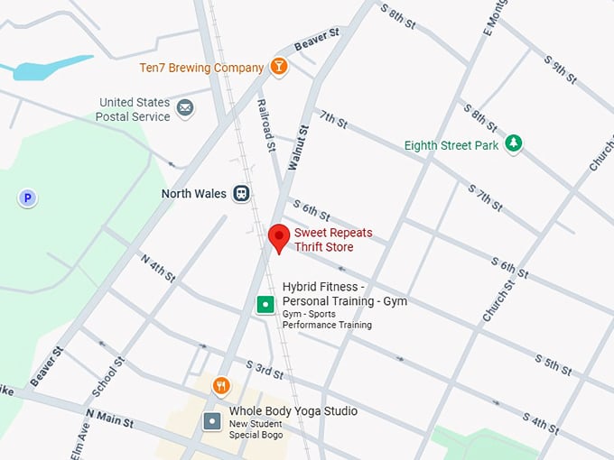 16. sweet repeats thrift store map