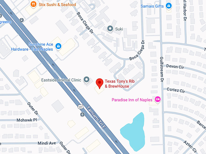 16. texas tony’s rib & brewhouse map