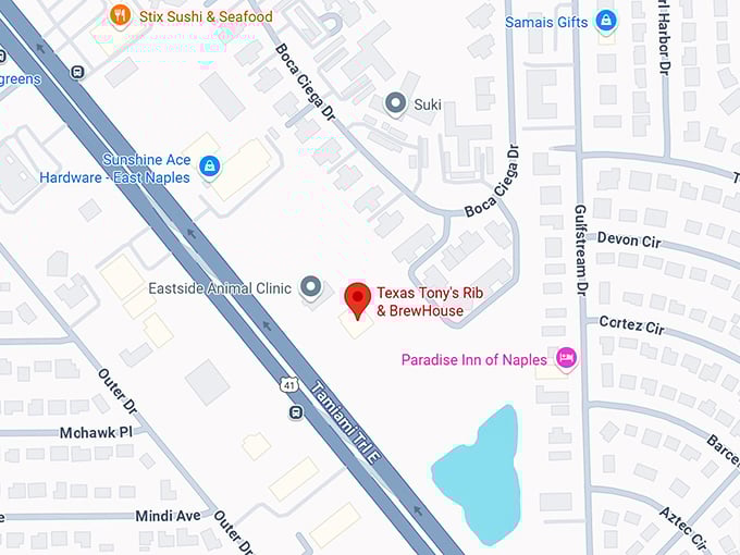 16. texas tony’s rib & brewhouse map