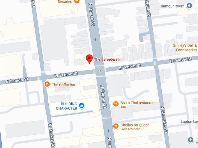 16. the belvedere inn map
