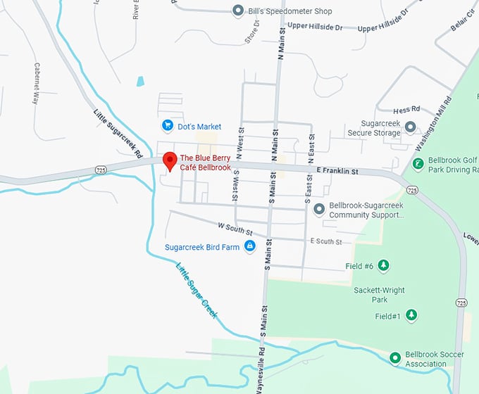 the blue berry café bellbrook map
