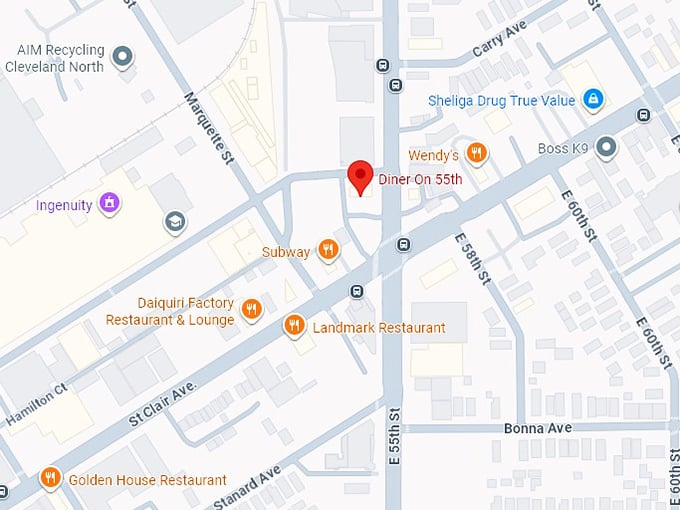16. the diner on 55th map
