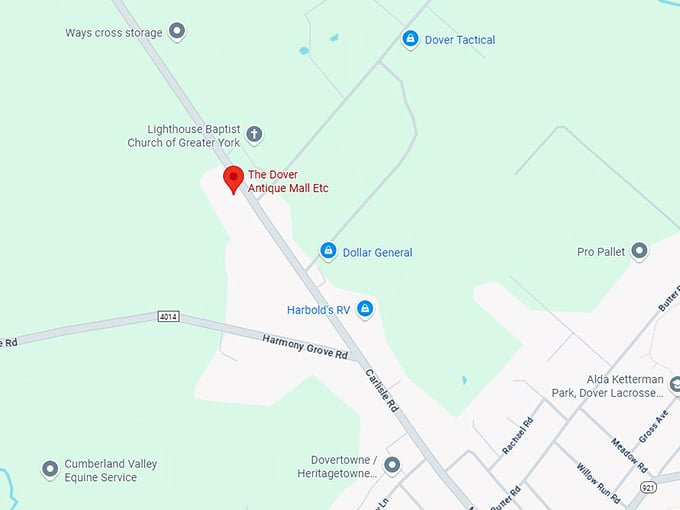 16. the dover antique mall etc. map