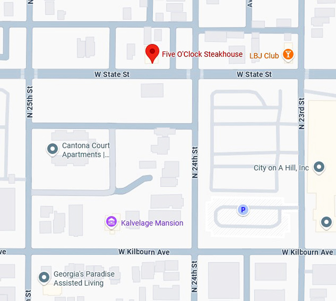 16. the five o’clock steakhouse map