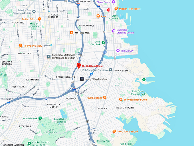 16. the old clam house map