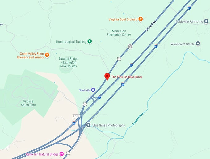16. the pink cadillac diner map