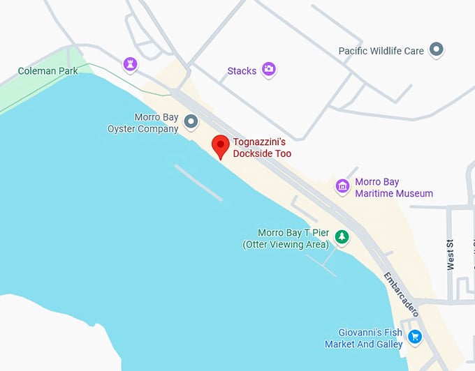 16. tognazzini's dockside too map
