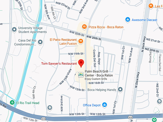 16. tom sawyer’s restaurant map