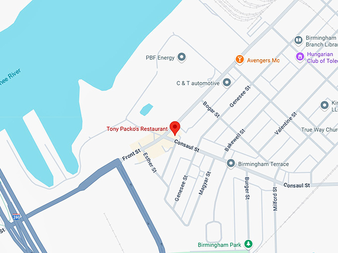16. tony packo’s restaurant map
