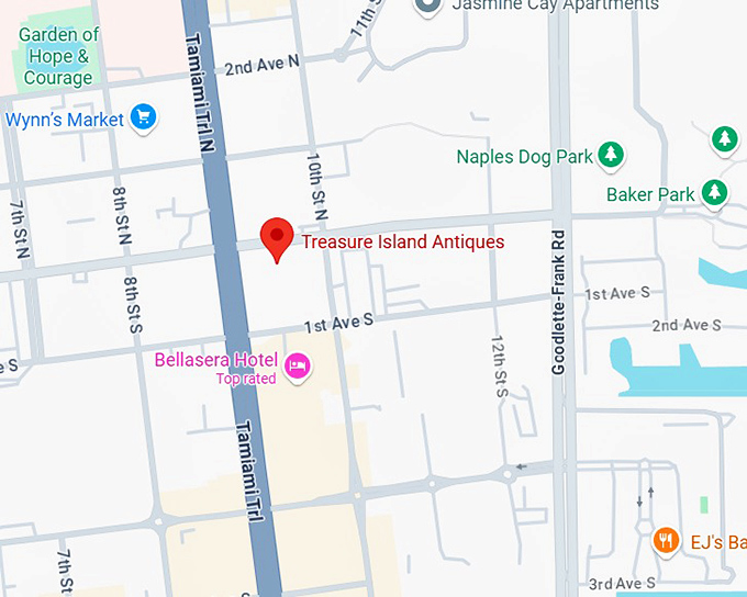 16. treasure island antiques map