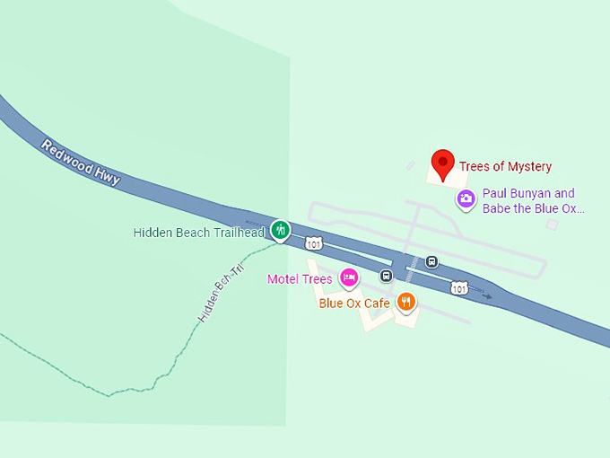 16. trees of mystery map