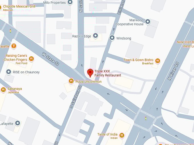16. triple xxx family restaurant map