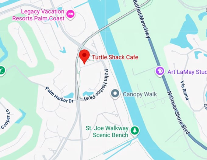 16. turtle shack café map