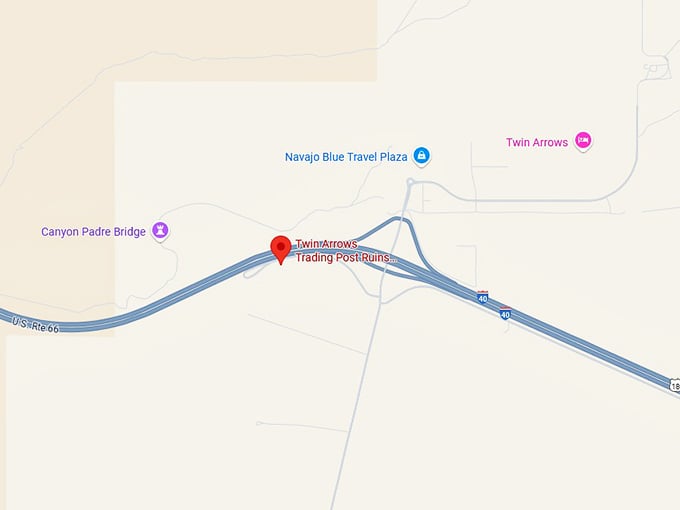 16. twin arrows trading post ruins historic route 66 map