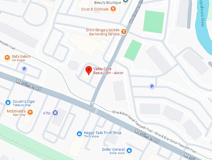 16. valley café restaurant map