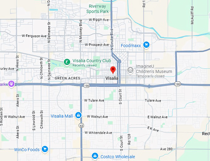 16. visalia, california map