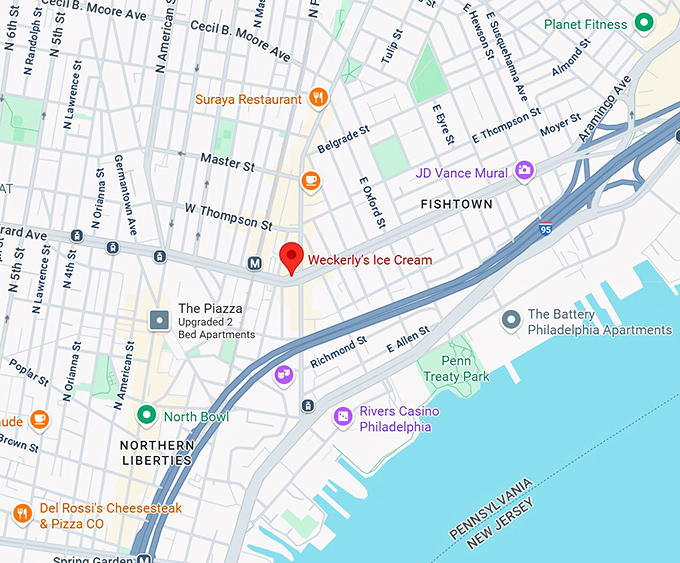 16. weckerly’s ice cream map