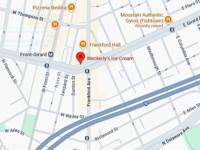 16. weckerly’s ice cream map