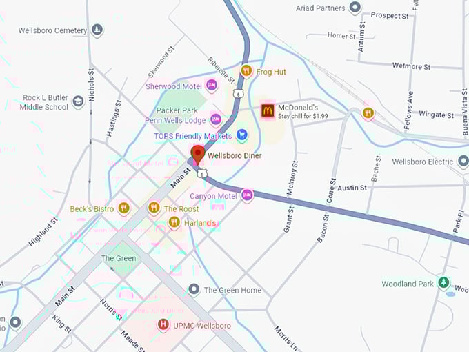 16. wellsboro diner map