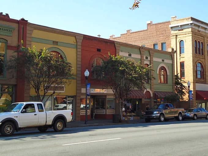 Colorful historic storefronts line Americus' downtown, like a Southern version of a Wes Anderson film set.