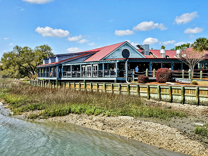 Picture this waterfront gem where the marsh meets magnificent pizza – it's like finding treasure in your own backyard.