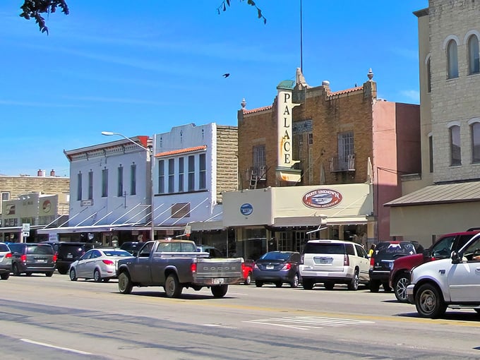 Main Street Fredericksburg looks like a German postcard decided to vacation in Texas permanently.