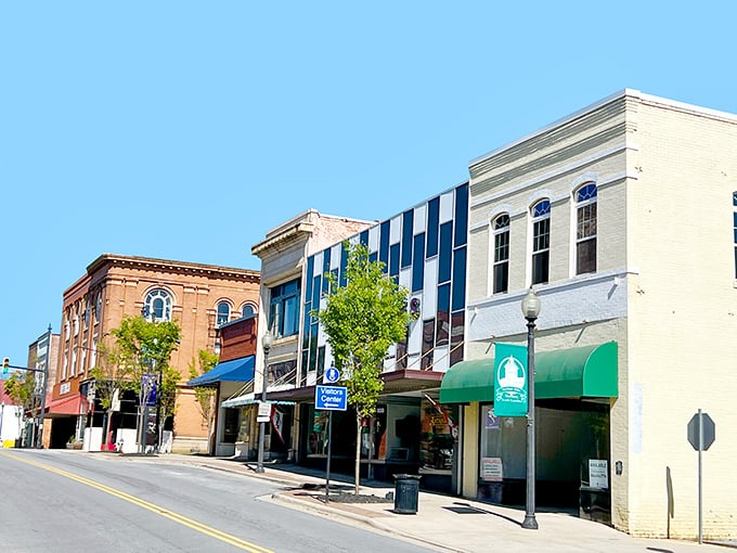 Downtown Gaffney's historic charm shines with colorful storefronts and classic architecture. Like stepping into a Norman Rockwell painting with modern conveniences!