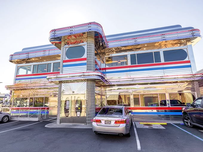 Goober's Diner: Chrome paradise! This gleaming time machine to the 1950s promises pancakes the size of hubcaps and nostalgia by the plateful.