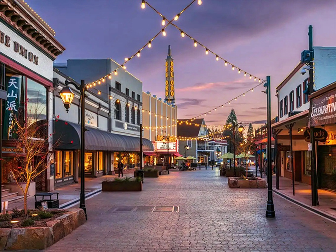 Downtown Grass Valley glows with string lights and possibility—like stepping into a Hallmark movie where the coffee shops actually serve decent espresso.