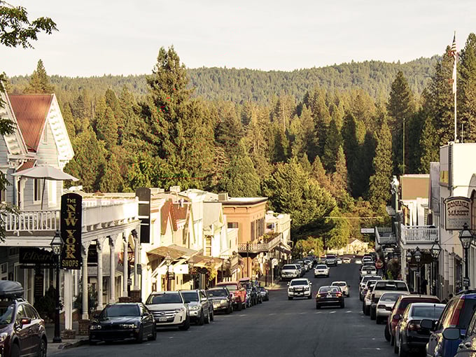 Nevada City's main street looks like a movie set where gold rush history meets hipster coffee shops.