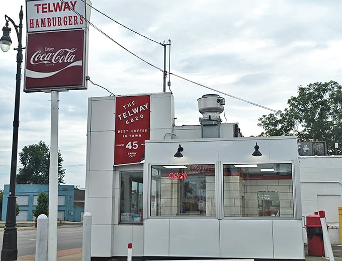 The iconic white box that is Telway Hamburgers stands like a time capsule of Detroit's culinary history. Simple, unassuming, and absolutely legendary.