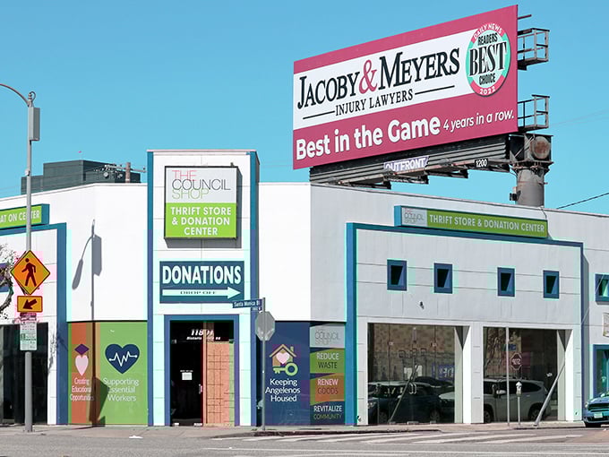 The Council Shop's colorful facade isn't just eye-catching—it's a beacon for bargain hunters with an eye for hidden treasures.