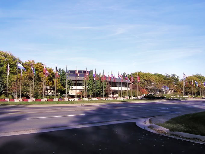 Ada Township: Flags line the entrance to this Grand Rapids neighbor, welcoming you to a place where stress checks out at the city limits.