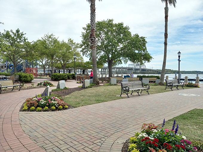 Waterfront parks in Beaufort offer front-row seats to nature's daily show, complete with boats and endless blue skies.