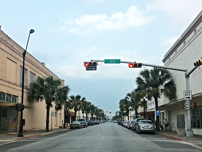 Palm trees line Brownsville's downtown streets, where historic buildings house affordable shops and eateries. Small-town Texas at its finest!