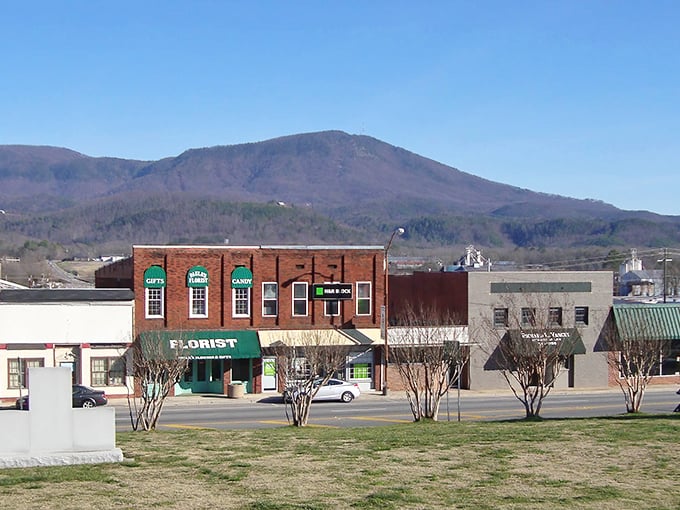 Mountains rise majestically behind Chatsworth's downtown, creating a backdrop that changes with the seasons like nature's own mood ring.