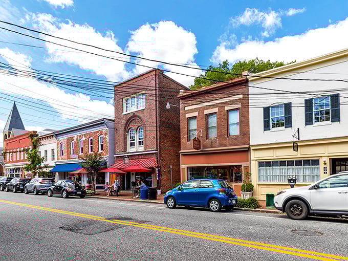 Brick storefronts along Chestertown's main street invite you to slow down and remember when shopping wasn't just clicking "buy now."