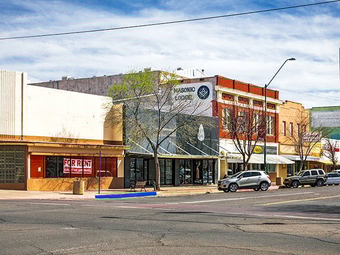 The Masonic Lodge stands proudly among Douglas' vintage storefronts, a reminder of small-town Arizona's enduring charm.