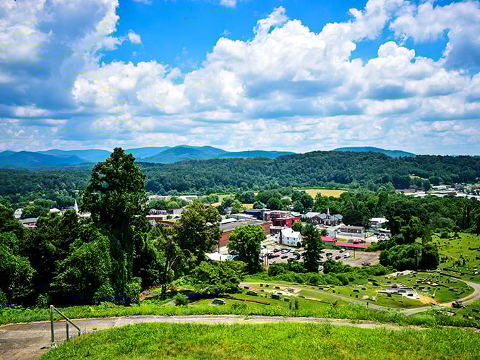 Ellijay's valley vista unfolds like nature's own IMAX screen. Those blue mountains could make even a GPS want to stop for photos.
