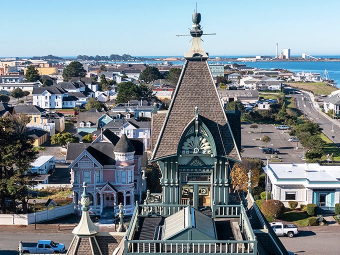 Victorian charm meets affordable coastal living in Eureka, where these colorful historic buildings house budget-friendly treasures.