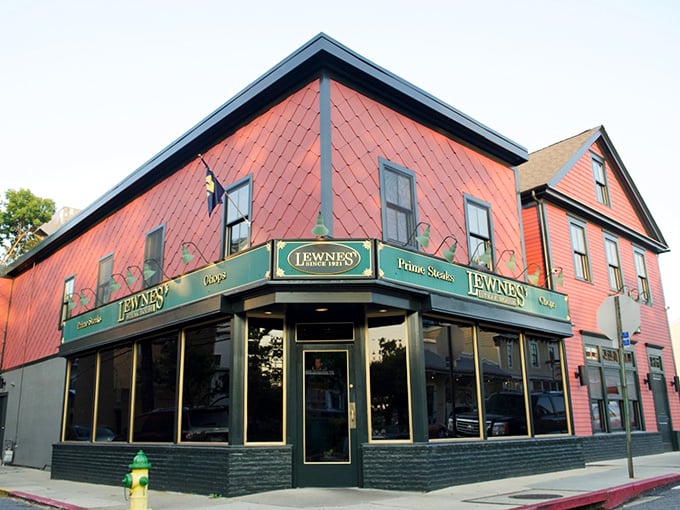 Lewnes' distinctive red exterior isn't just eye-catching—it's a beacon for steak lovers who know where the real magic happens in Annapolis.