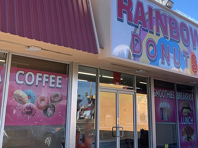 Coffee and donuts - name a more iconic duo. Rainbow Donuts' cheerful storefront offers the perfect morning pit stop.