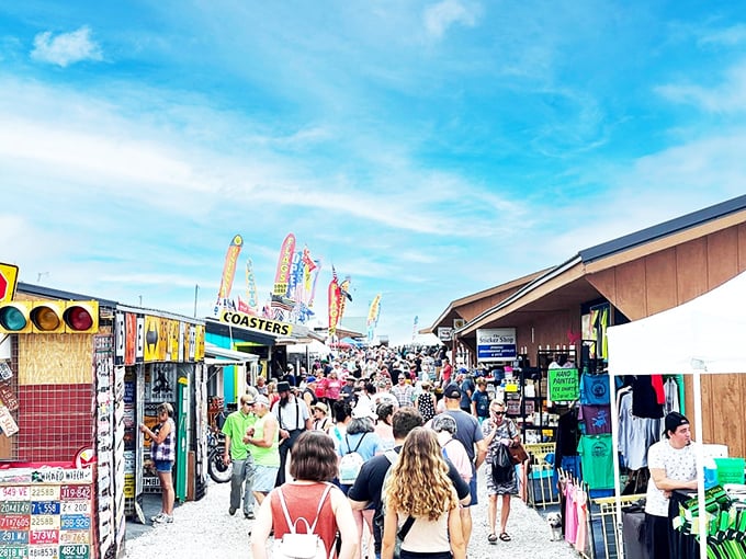 The bargain hunter's paradise in full swing. Imagine the stories behind every single item in this bustling marketplace!