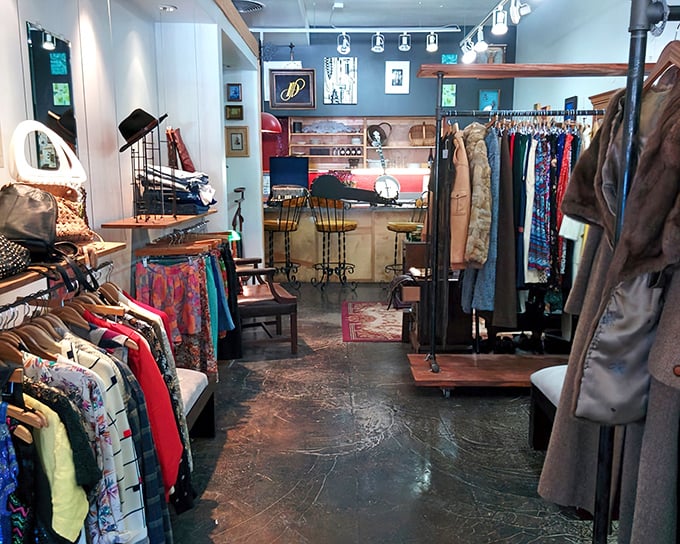 This curated collection transforms thrift shopping into an elegant treasure hunt through fashion history. 